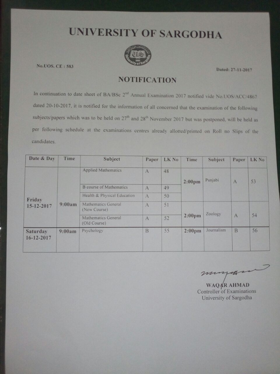 Welcome to UOS | University of Sargodha